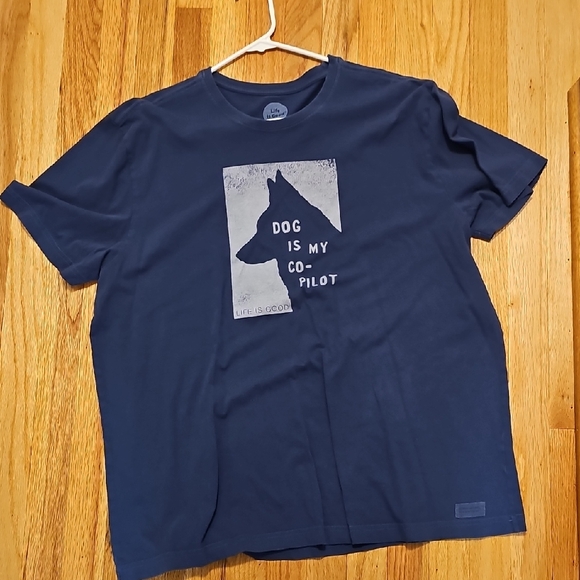 Life Is Good | Shirts | Life Is Good Navy Dog Graphic Tshirt | Poshmark